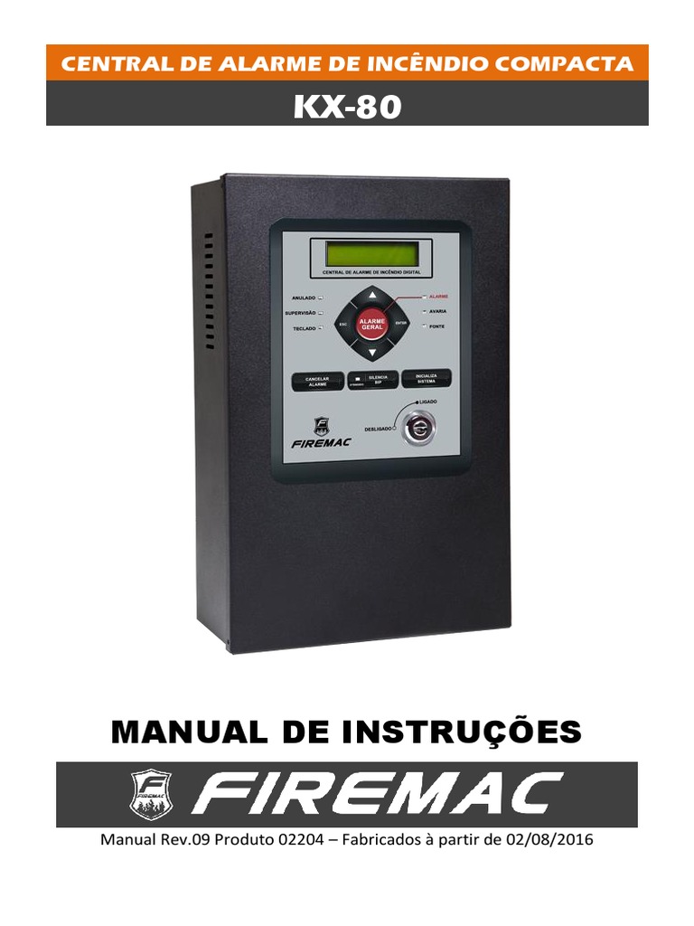 Firemac Manual Central de Alarme de Incêndio KX 80 | PDF | Topologia de ...