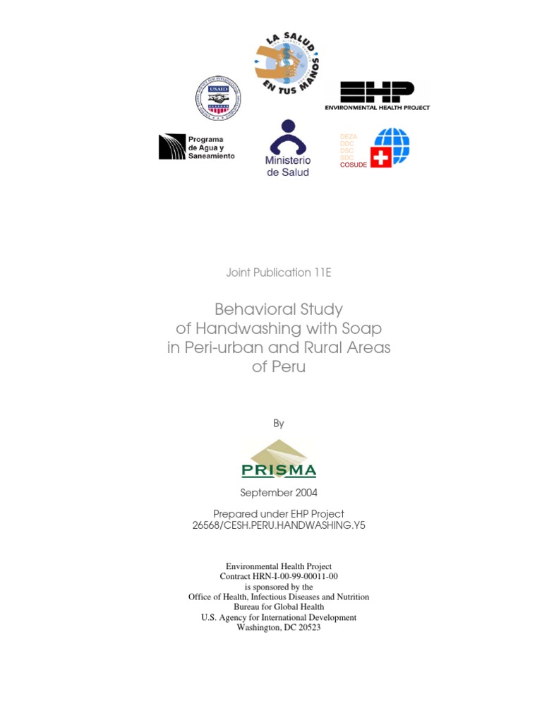 Jp0011e Peru Handwashing Format Pdf Hand Washing Hygiene