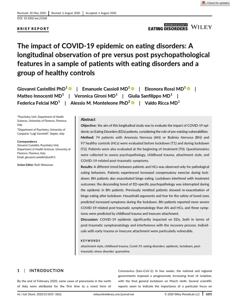 Giovanni Castellini PHD - Emanuele Cassioli MD - Eleonora Rossi MD ...