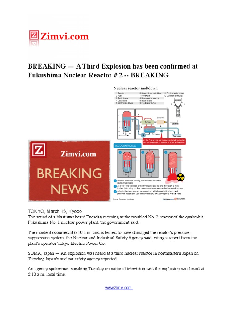 Third Explosion at Fukushima Reactor 2 | PDF | Timeline Of The ...