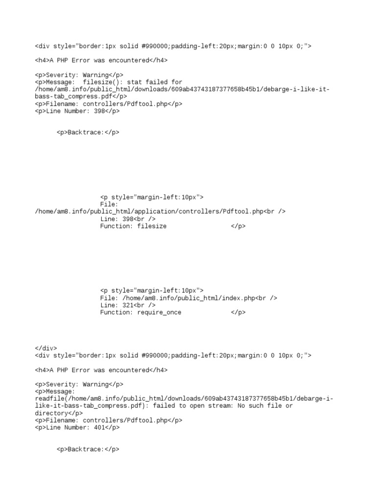 PHP Error Debugging Guide | PDF | Computers