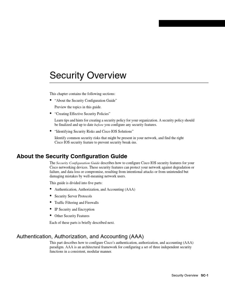 Security Overview: About The Security Configuration Guide | PDF ...