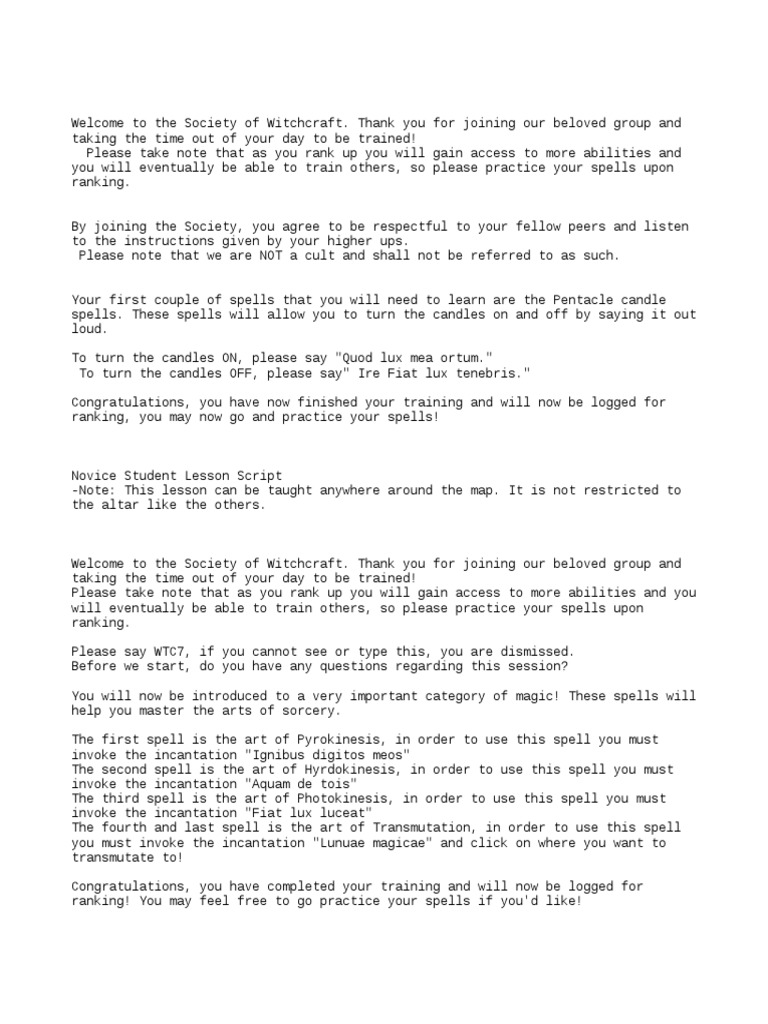 Training Guide For Witches and Warlocks | PDF