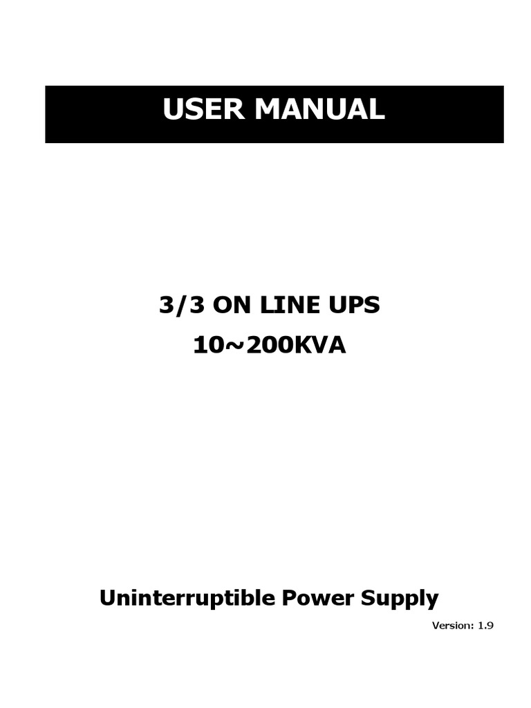 UPS User Manual: Essential Guide | PDF | Power Inverter | Power Supply