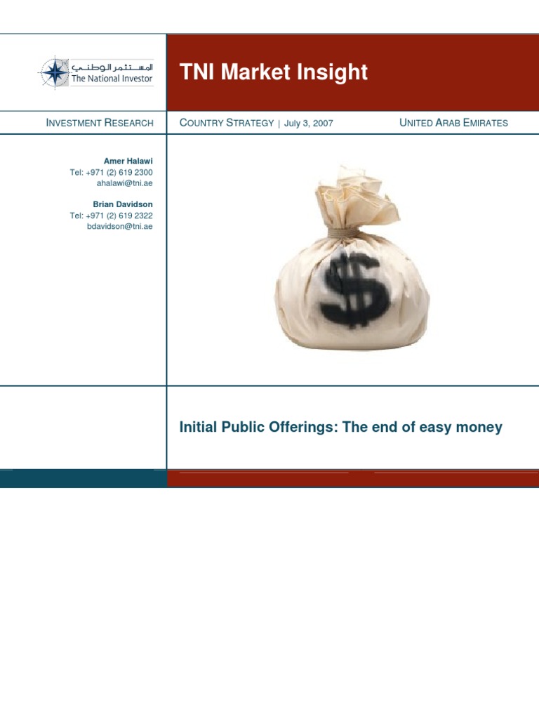 IPO in UAE | PDF | Initial Public Offering | Underwriting