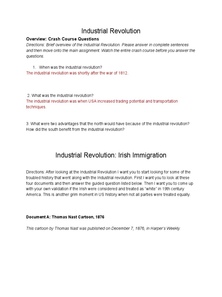 Zack Griffith - Industrial Revolution Irish Immigration | PDF | Slavery