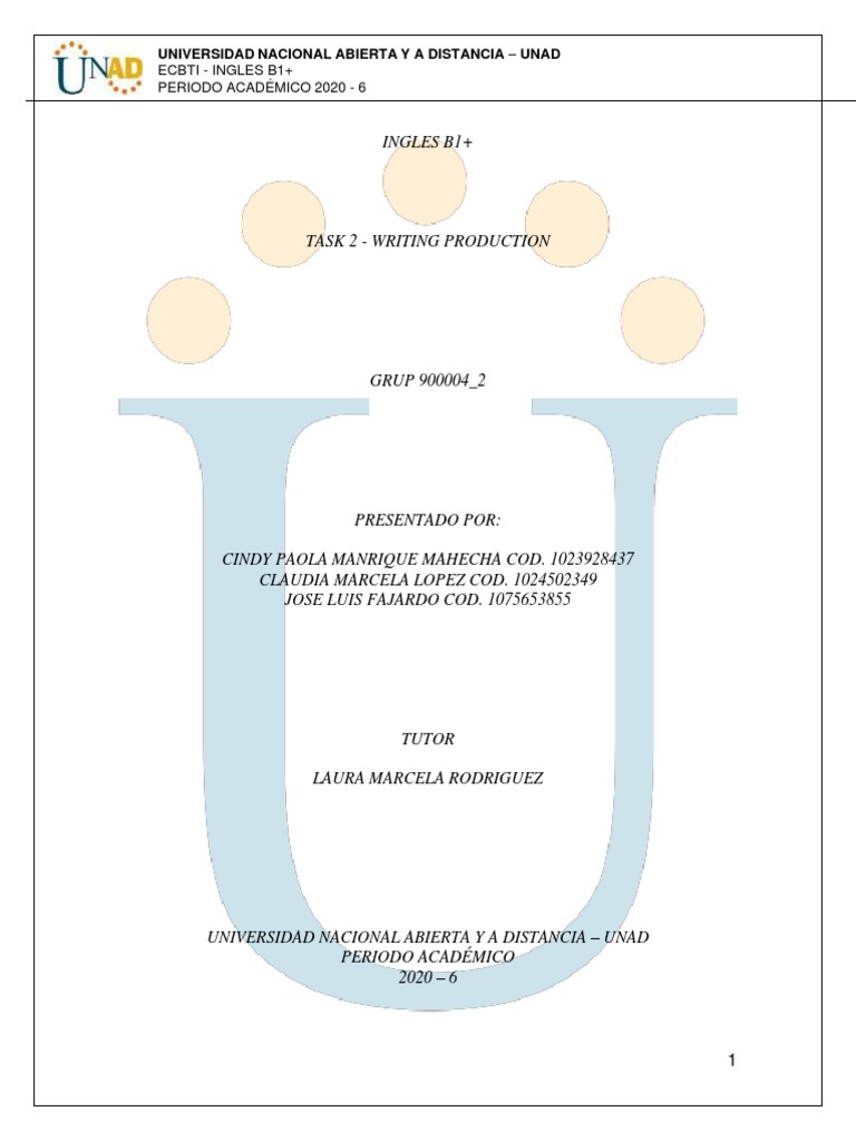 Unit 1 - Task 2 - Writing Production - Collaborative | PDF | Teaching ...