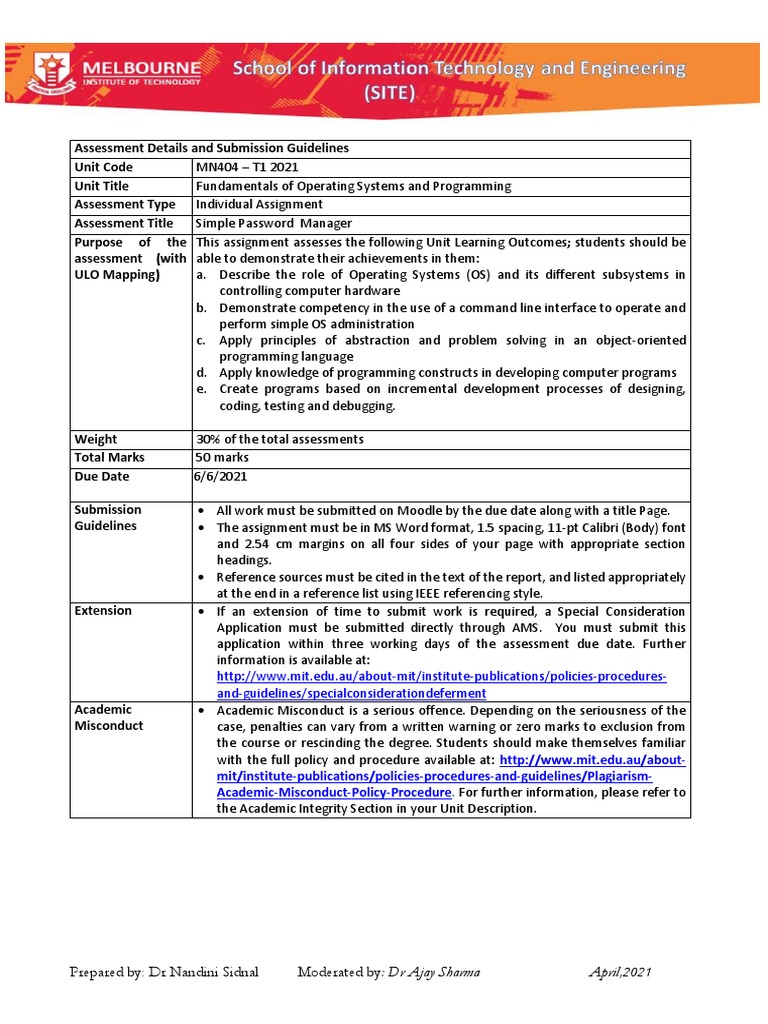 OS & Programming Assignment Guide | PDF | Password | Computer Programming