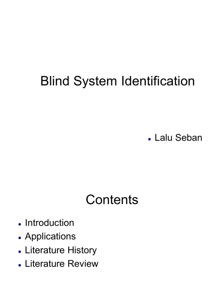 Blind System Identification | PDF | Equalization (Audio) | Telecommunications