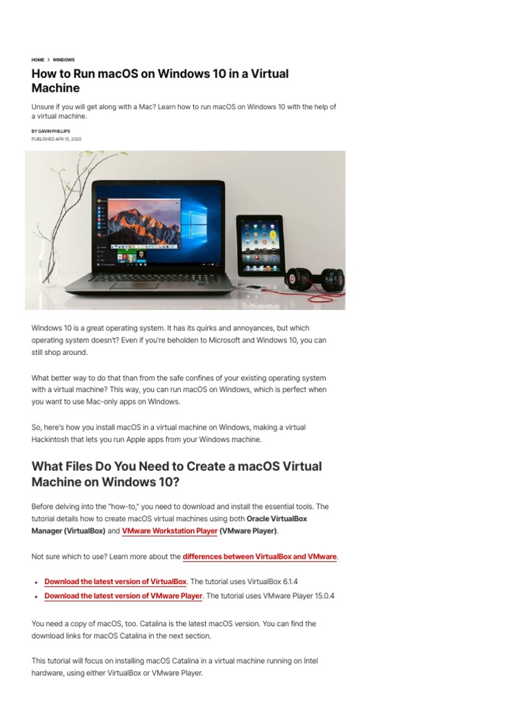 How To Run MacOS On Windows 10 in A Virtual Machine | PDF | Mac Os ...