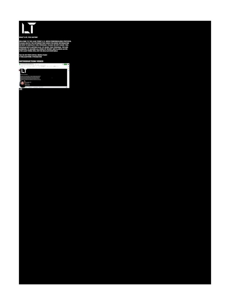 The Lead Tribe 12-Week Powerbuilding Program V1 (1) - 1 | PDF | Dietary ...