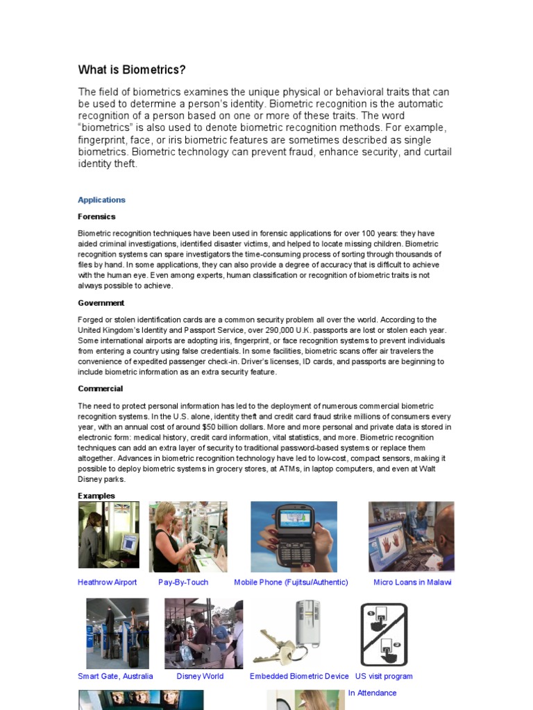 What Is Bio Metrics | PDF | Biometrics | Fingerprint