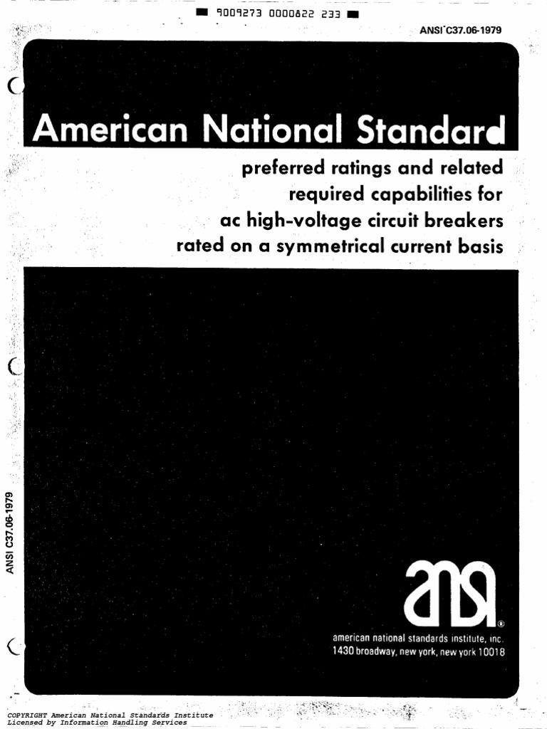 Ansi C37.06-1979 | PDF | Power Engineering | Electrical Components
