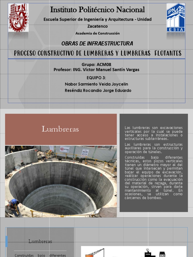 Proceso Constructivo de Lumbreras y Lumbreras Flotantes | PDF | Túnel ...