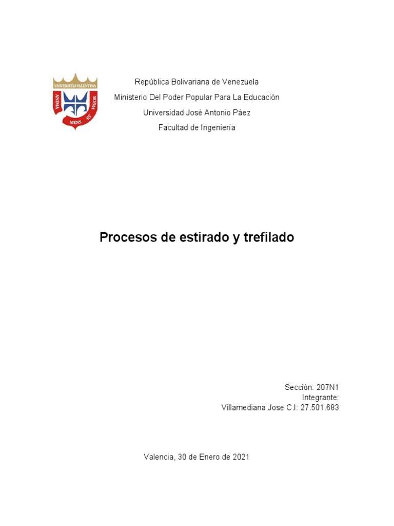 Procesos de Estirado y Trefilado Industrial | PDF | Procesos ...