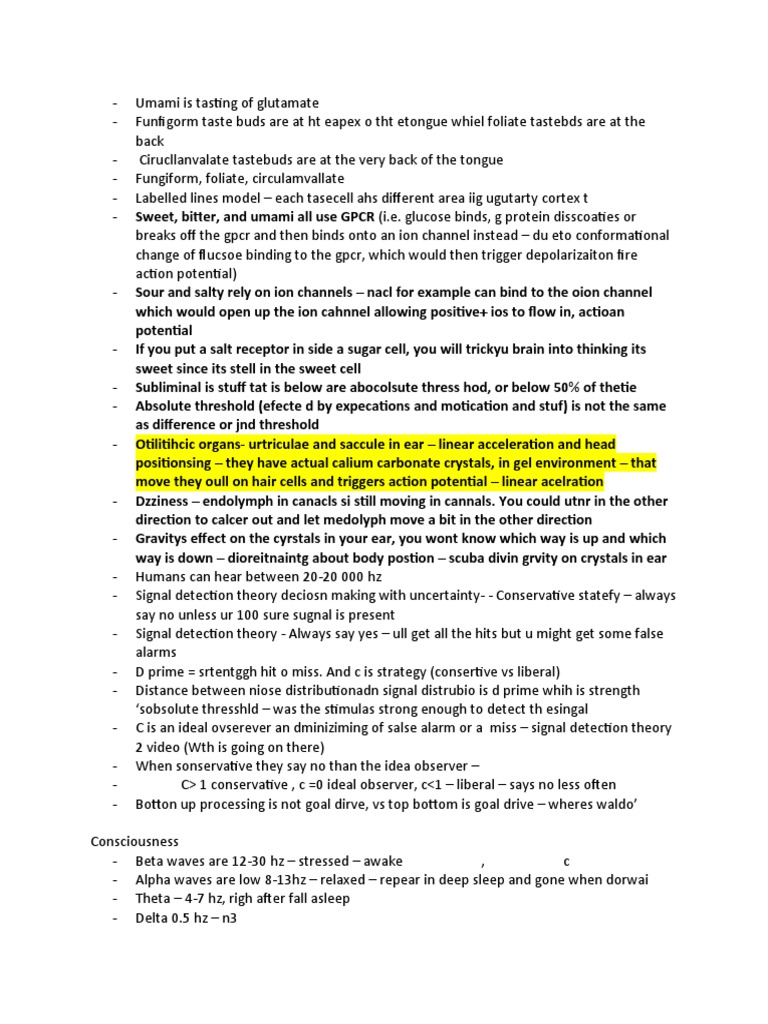 Mcat Notes | PDF | Taste | Biology