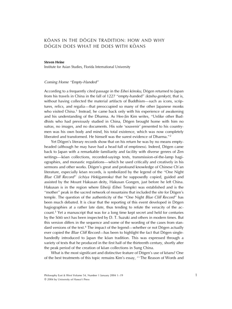Koans in The Dogen Tradition | PDF | Dōgen | Kōan