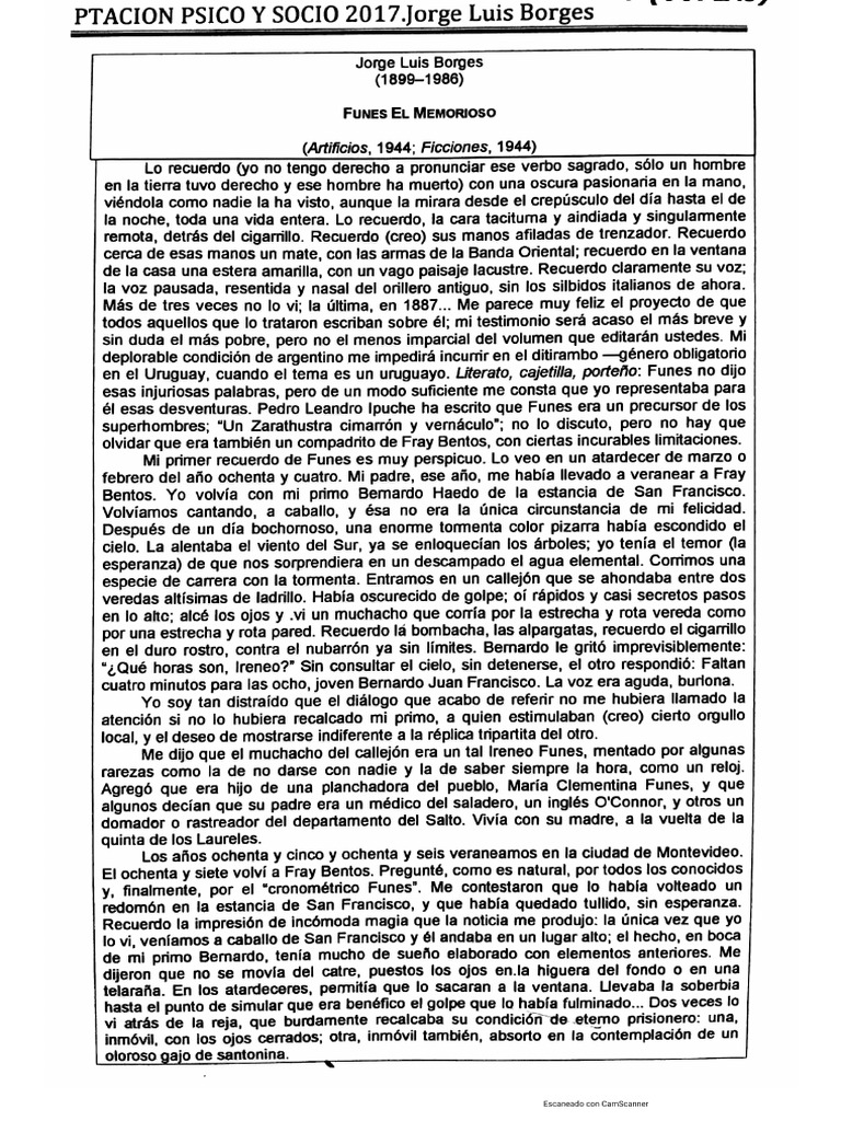 Funes El Memorioso | PDF