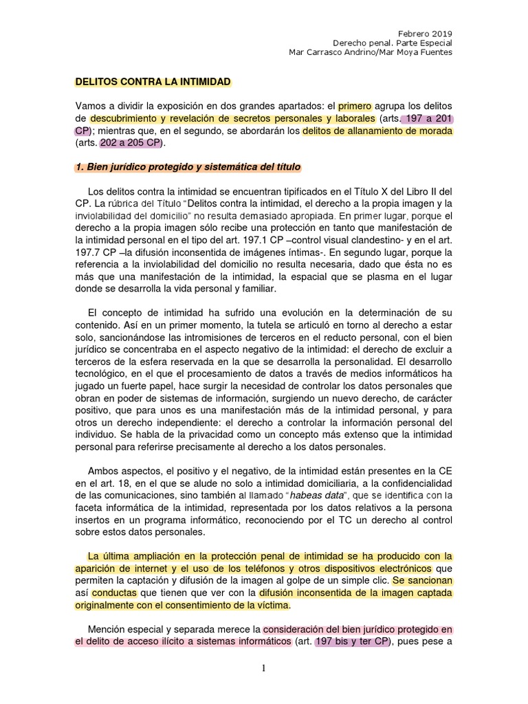 Delitos Contra La Intimidad | PDF | Derecho penal | Archivo de computadora