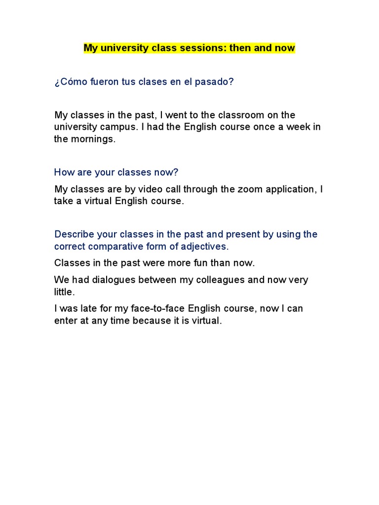 My University Class Sessions | PDF