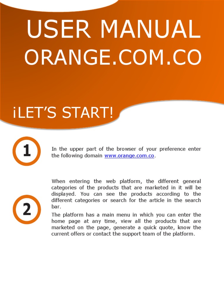 USER Manual ORANGE | PDF