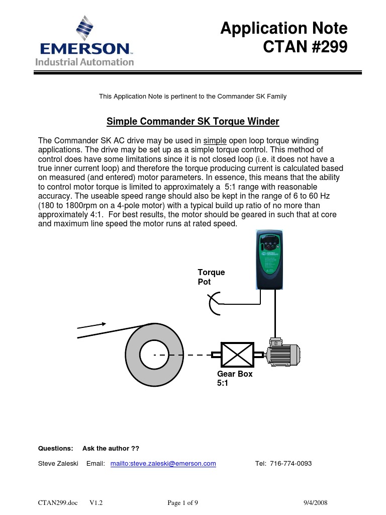Application Note CTAN #299: Simple Commander SK Torque Winder | PDF | Torque | Horsepower