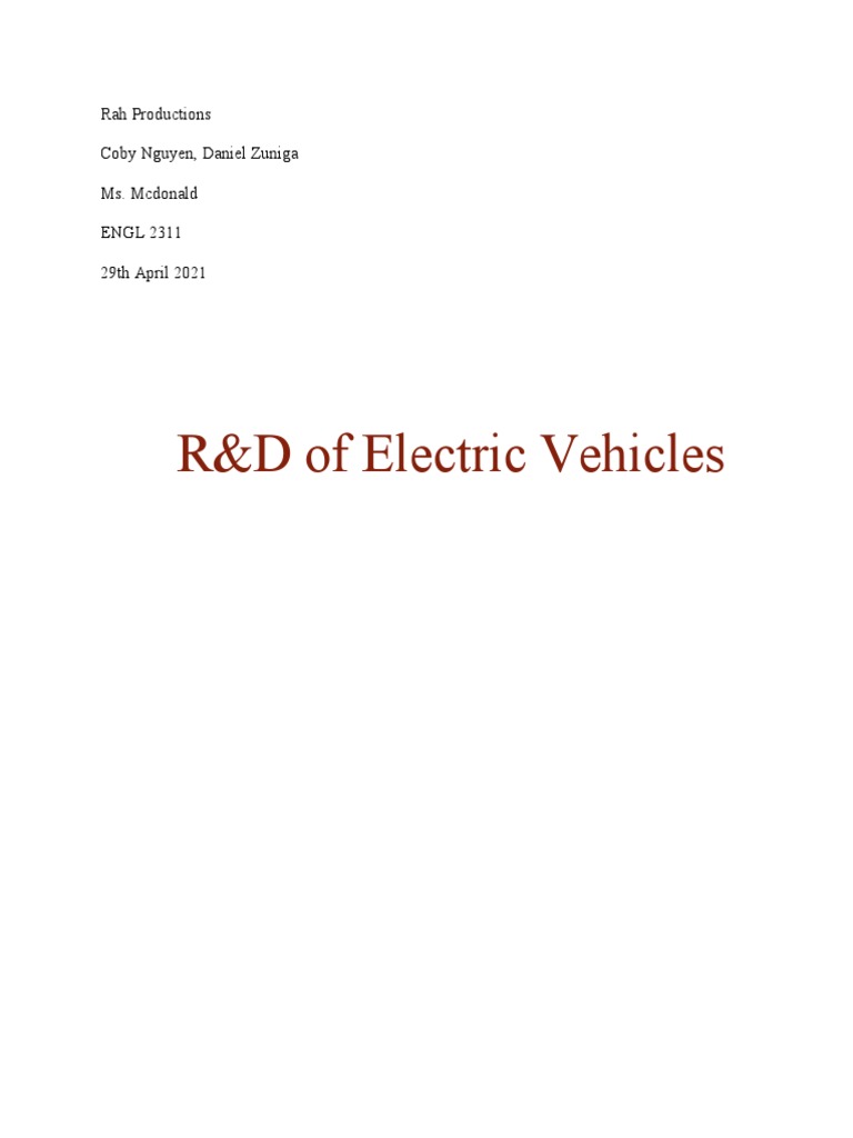 Research Report | PDF | Electric Vehicle | Car