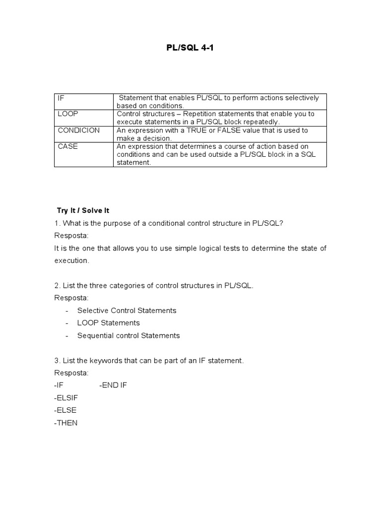 PLSQL 4 Pratice | PDF | Control Flow | Pl/Sql