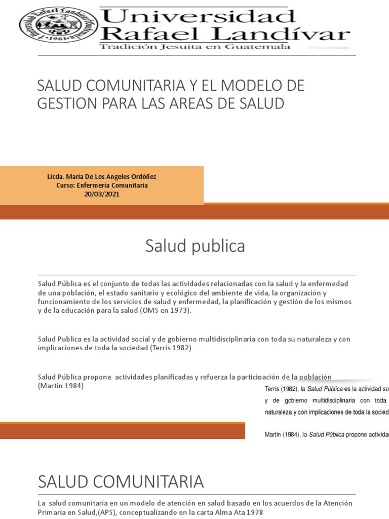 Salud Comunitaria - Modelo de Gestion Mspas | PDF | Salud pública ...