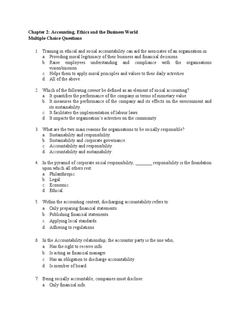 Ethical Accountability in Business | PDF | Corporate Social ...