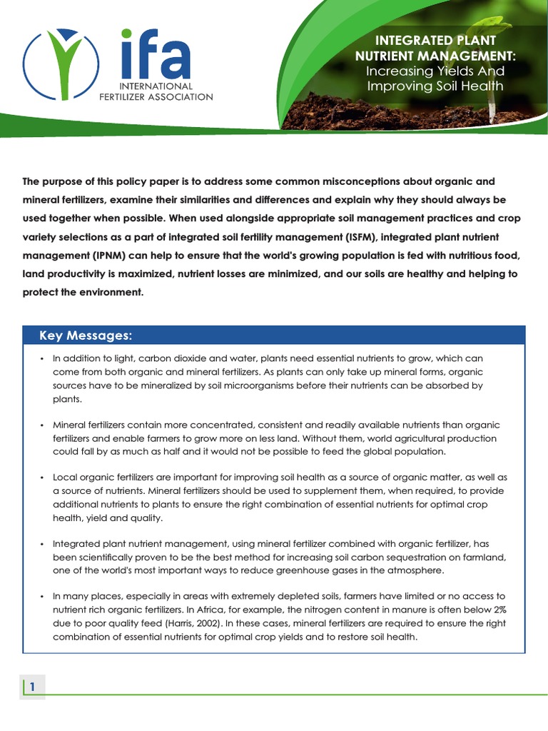 2018 IFA Integrated Plant Nutrient Management Highlights | PDF ...
