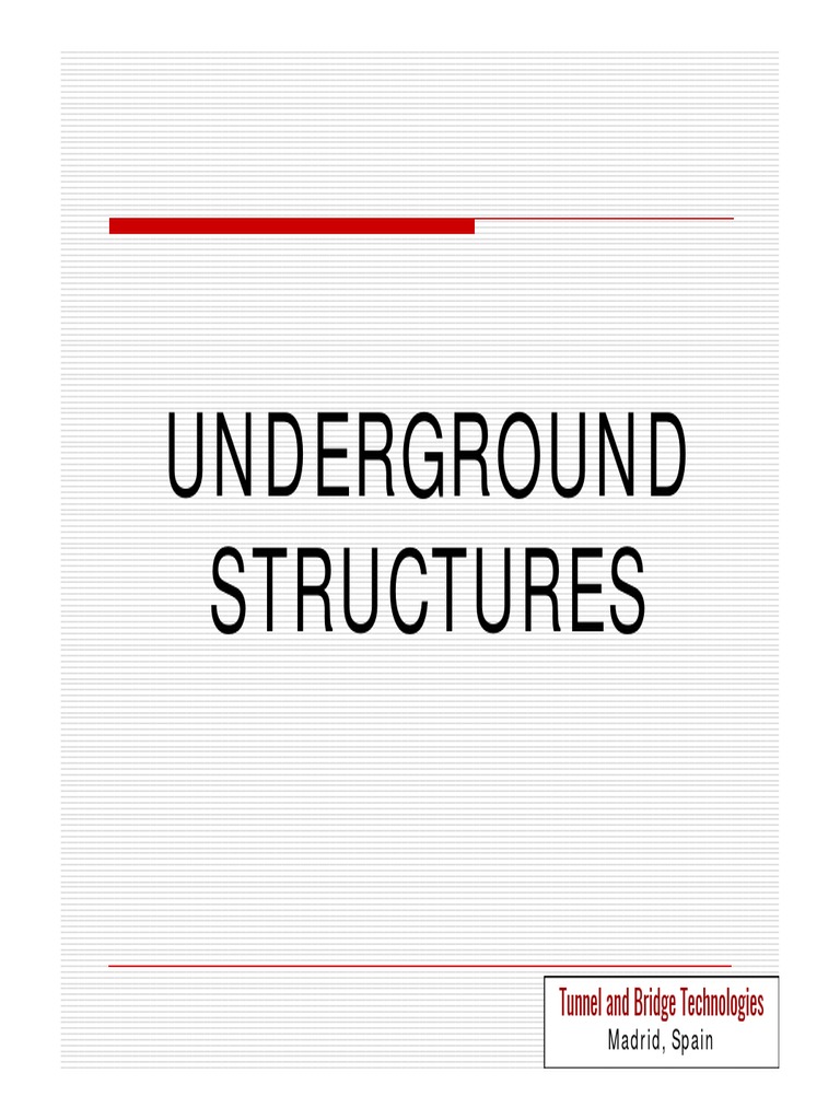 Underground Structures: Tunnel and Bridge Technologies | PDF | Tunnel ...
