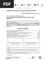 Ejemplo de Formato de Solicitud de Convalidación | PDF | Educación avanzada | Science