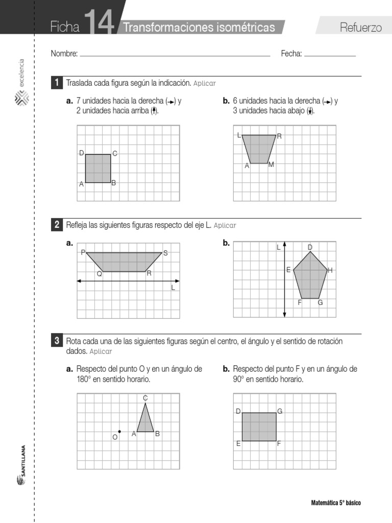 Ficha 14 Transformaciones Isométricas | PDF | Rotación | Física
