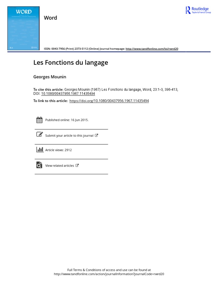 Les Fonctions Du Langage | PDF | Linguistique | Cognition