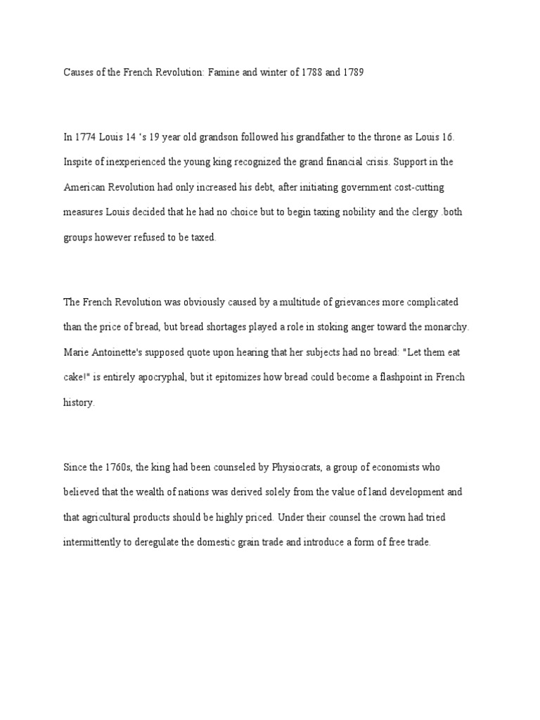 Famine and Winter French Revolution | PDF | French Revolution | Foods