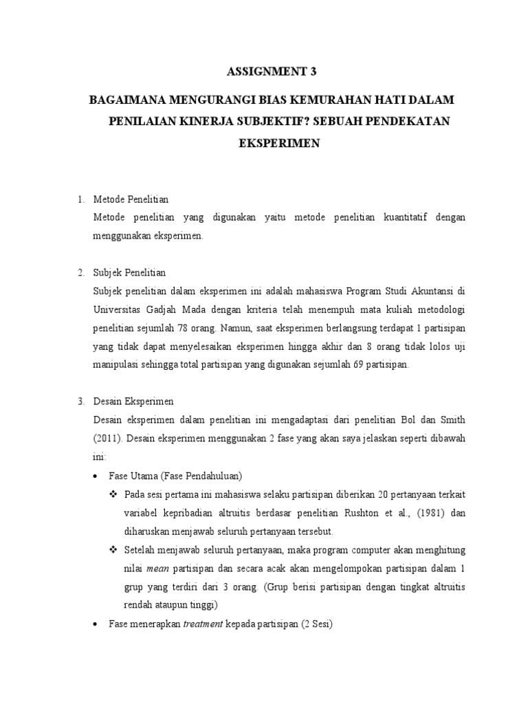 ASSIGNMENT 3 - Metode Penelitian | PDF
