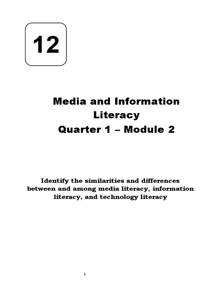 Media and Information Literacy Module | PDF | Information Literacy ...