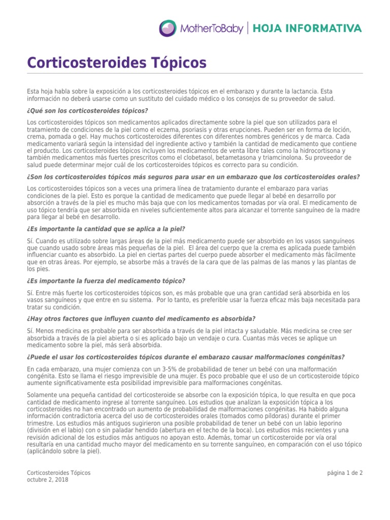 Los Corticosteroides Topicos El Embarazo | PDF | Medicamentos con ...