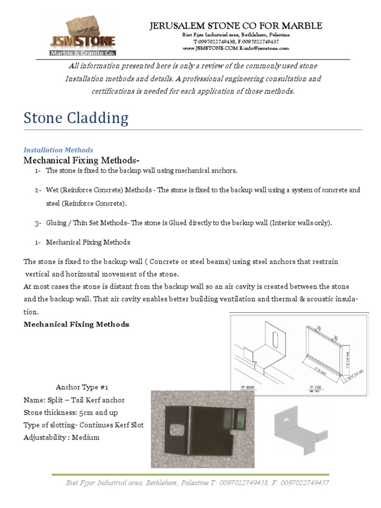 Marble Cladding Installation Methods | PDF | Wall | Concrete