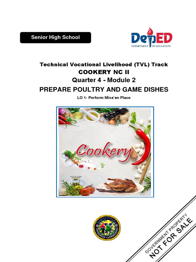 Quarter 4 - Module 2 Prepare Poultry and Game Dishes: Cookery NC Ii ...