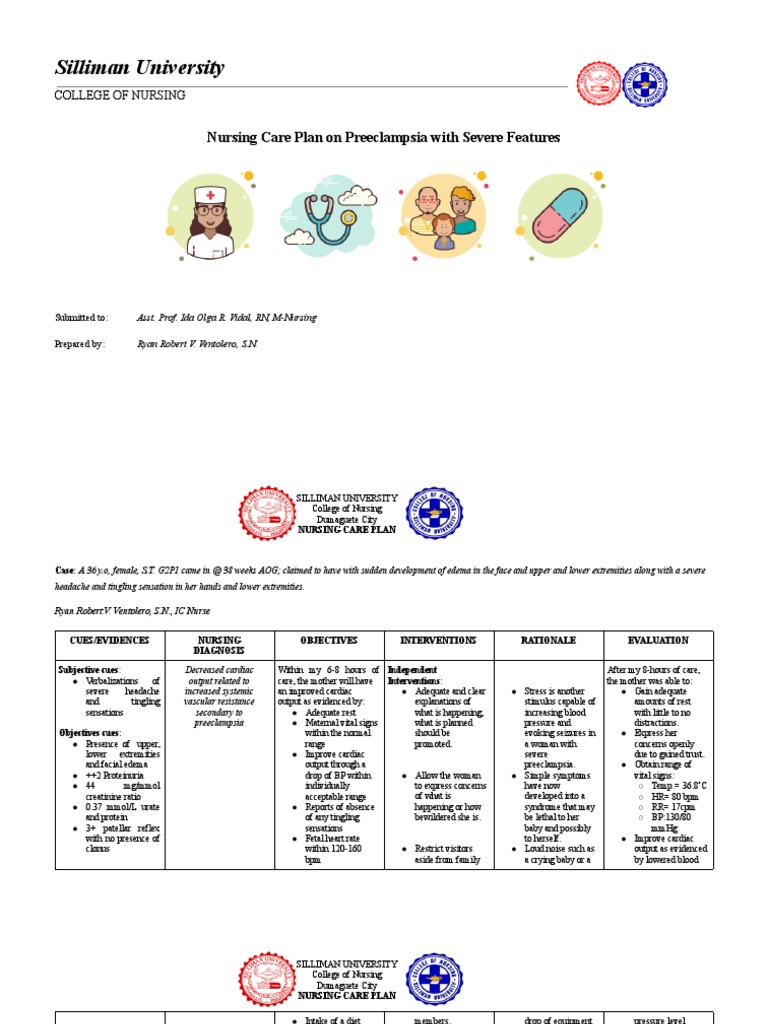 Silliman University: Nursing Care Plan On Preeclampsia With Severe ...