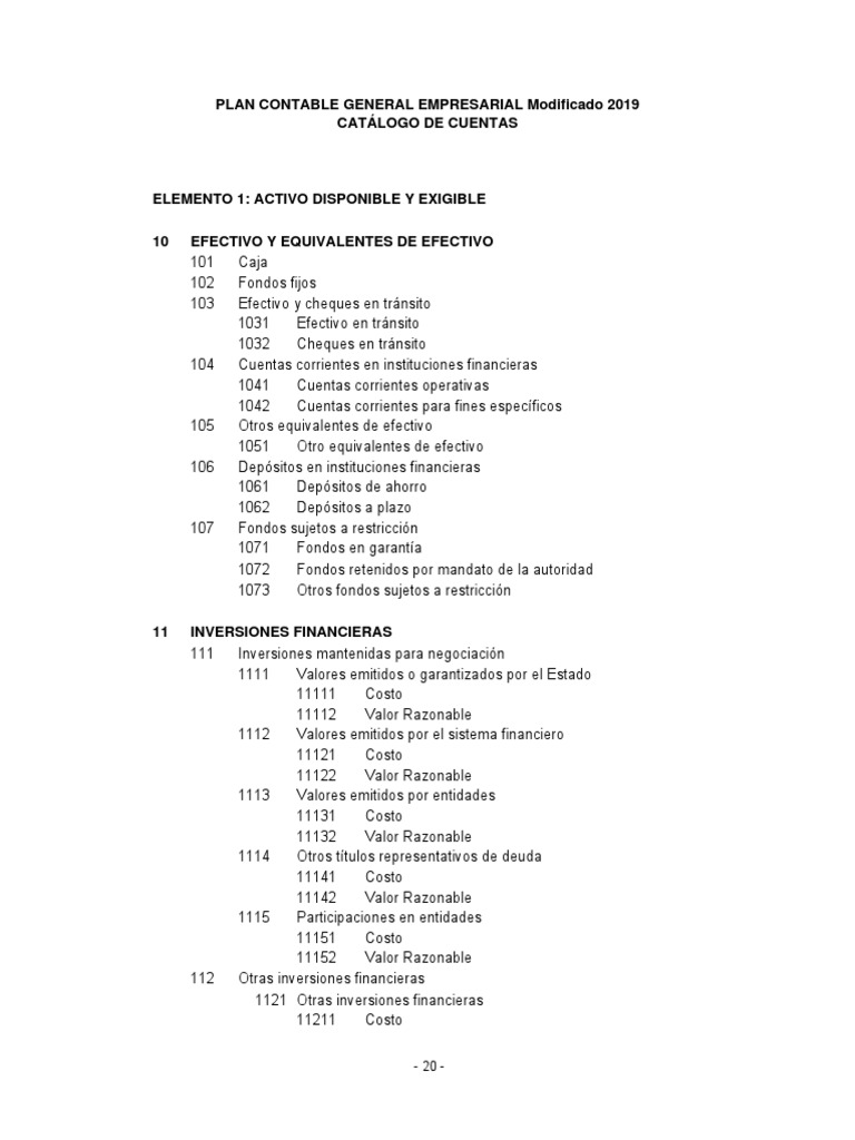 Plan Contable General Empresarial | PDF | Compartir (Finanzas ...
