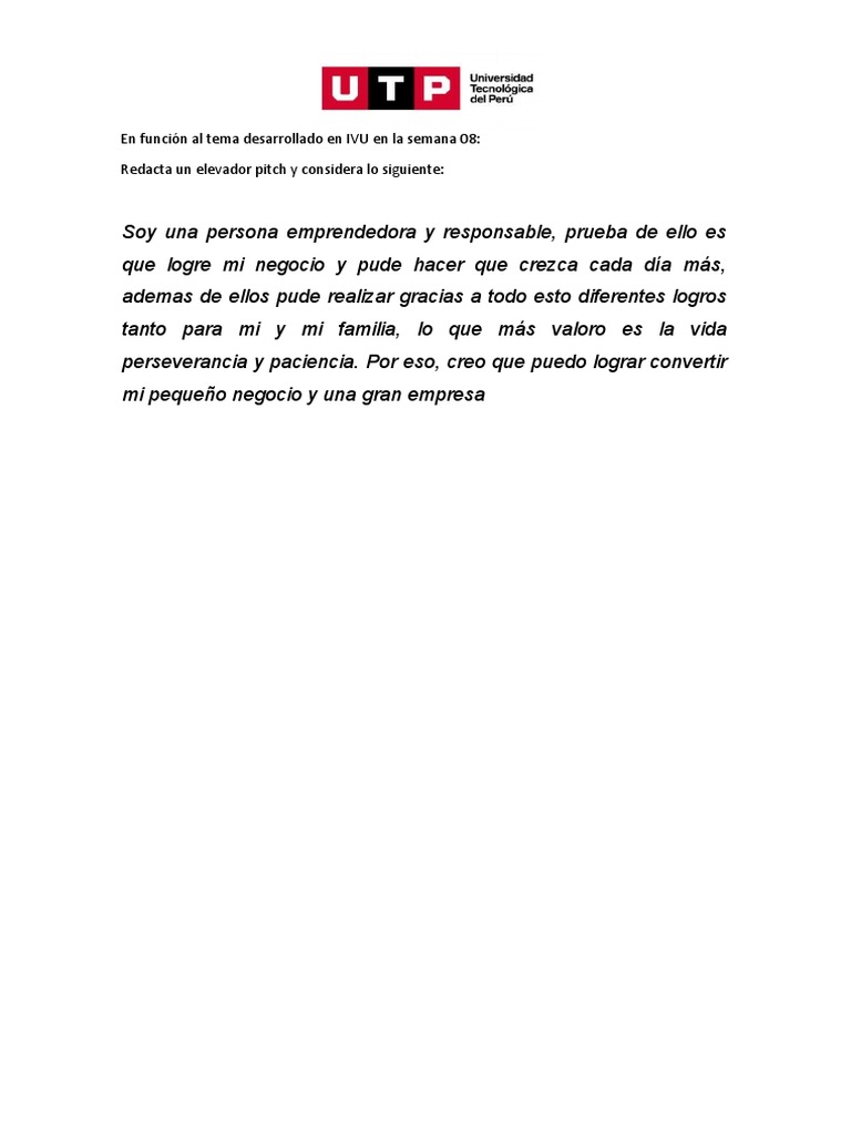 Tarea 9 B. Elevator Pitch | PDF