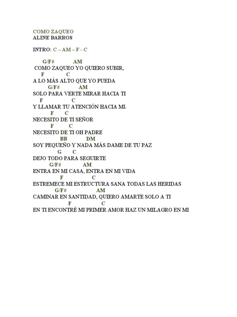 Como Zaqueo - Aline Barros | PDF