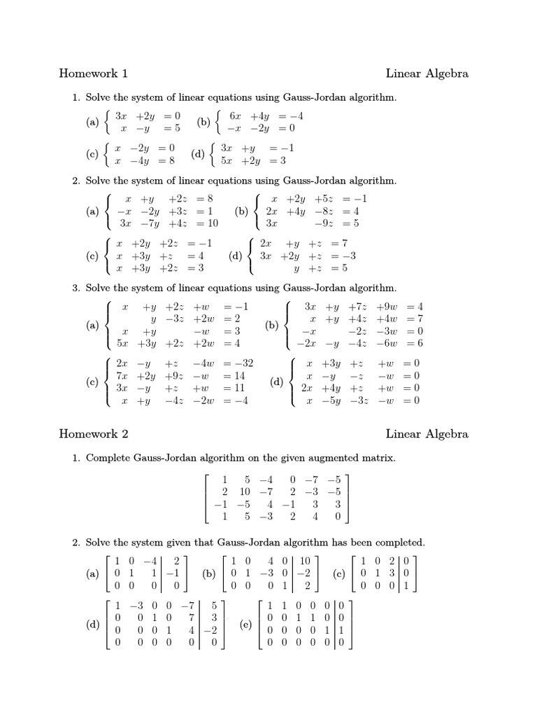 Homework 1 Linear Algebra | PDF | Eigenvalues And Eigenvectors | Abstract Algebra