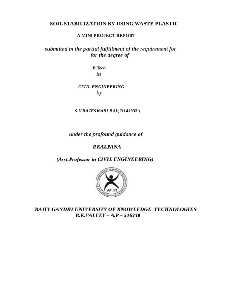 Analysis of Using Waste Plastic Bottles for Soil Stabilization through ...
