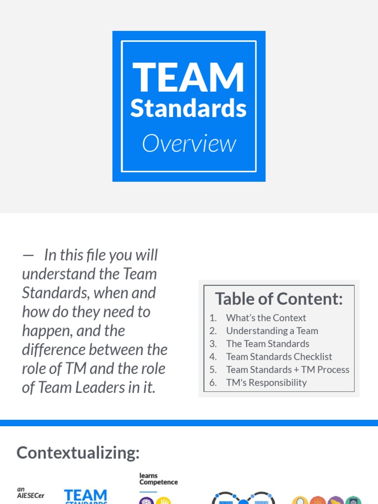 Team Standards - Aiesec | PDF | Competence (Human Resources) | Goal