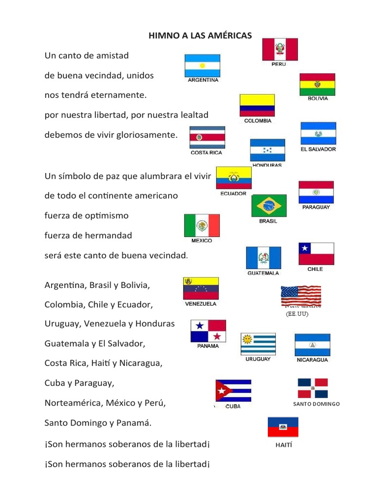 Himno A Las Américas | PDF