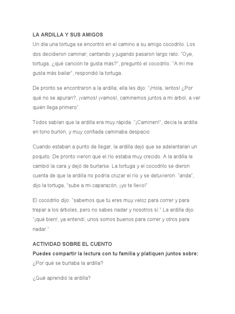 La Ardilla y Sus Amigos | PDF